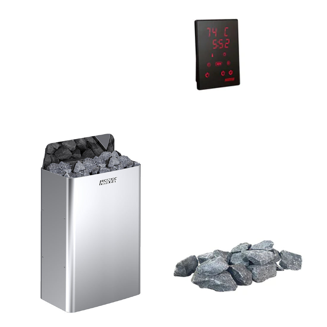 Harvia The Wall E | Elektro Saunaofen Set mit Harvia CX110 Bedienfeld ...